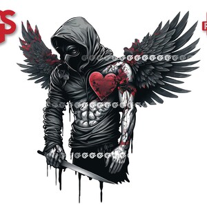 Dark Cupid Bundle (3) PNG Graffiti Valentine's Day T-shirt Design ...