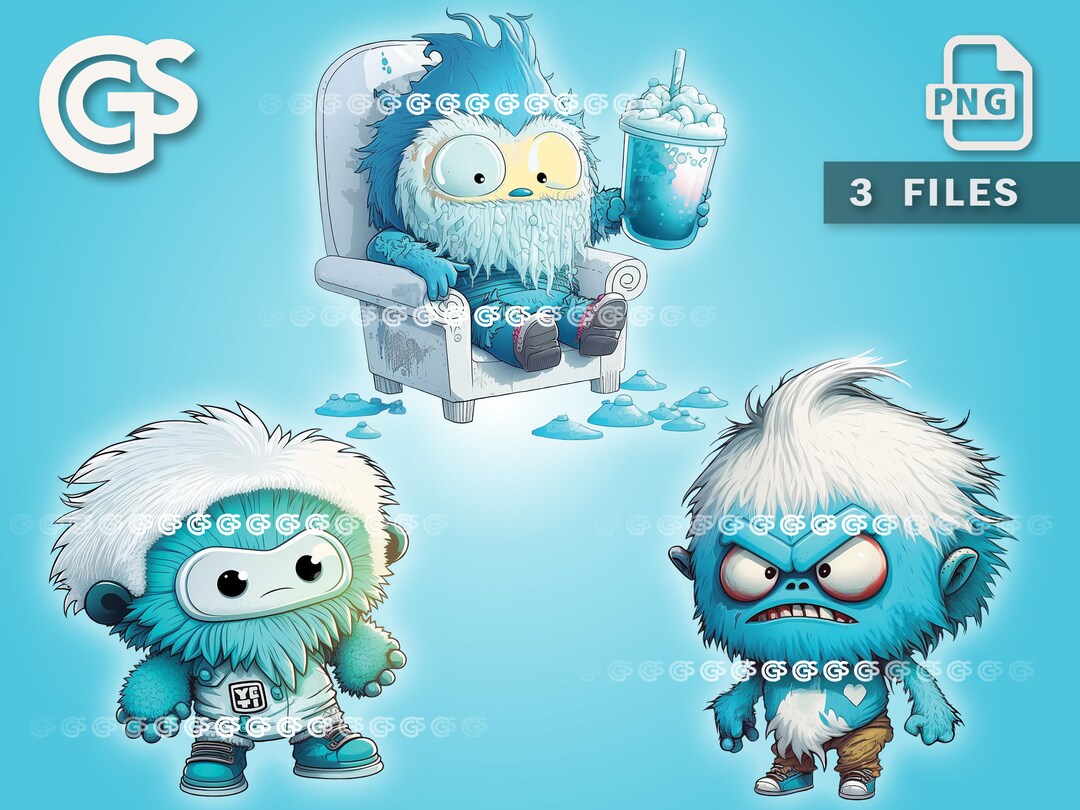 Cool Yeti Bundle (3) PNG | Yetis T-shirt Sticker Digital File, Snowman ...