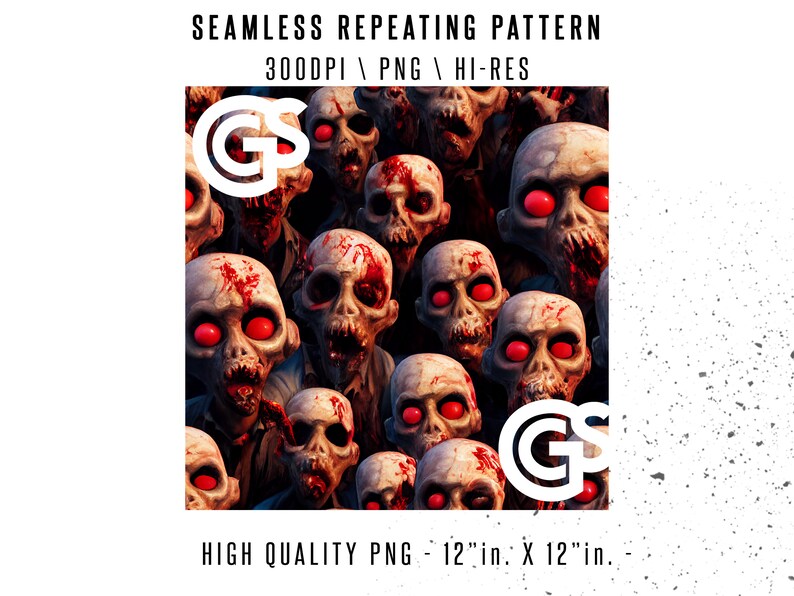 Seamless PNG Zombie Horde Seamless Pattern Repeating Design - Etsy