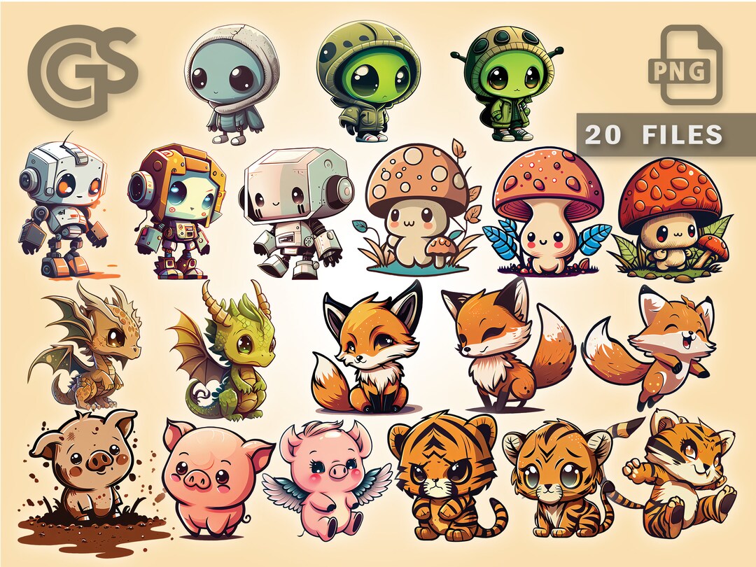 Adorable Chibi Characters BIG Bundle (20) PNG - Twitch Emote T-shirt ...
