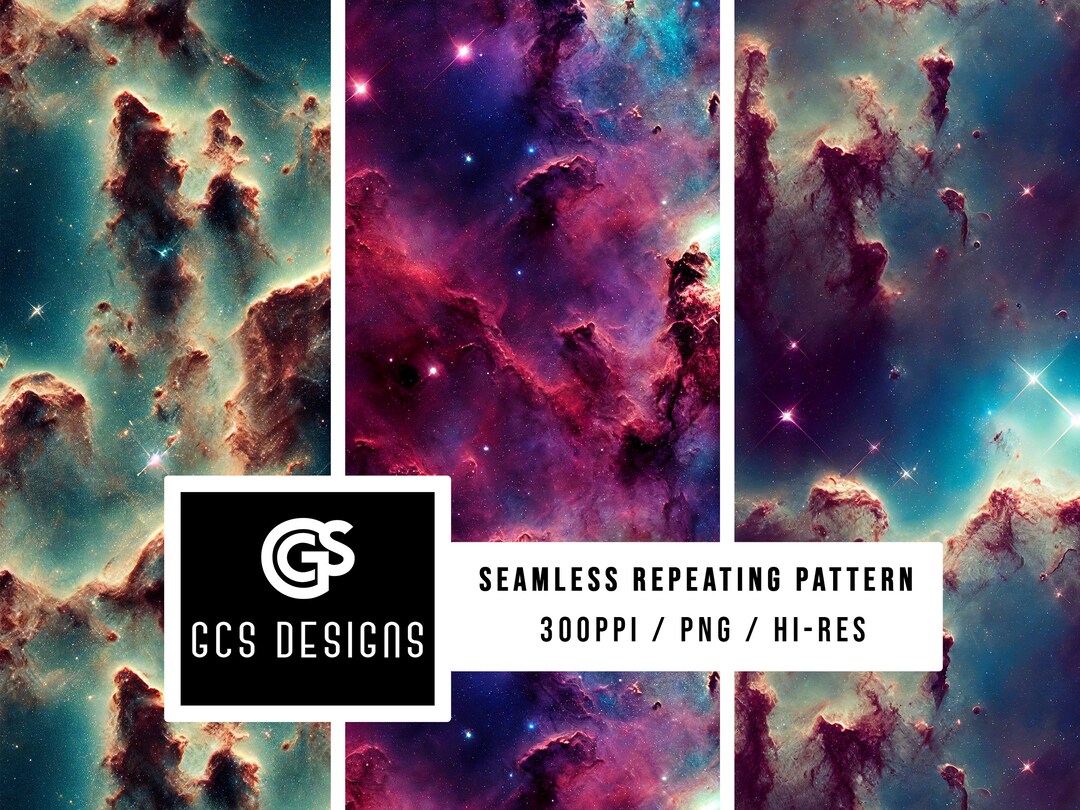 Seamless PNG Space Clouds - Seamless Pattern Repeating Design File ...