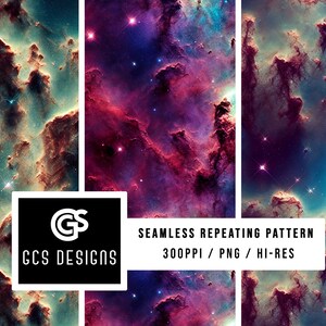 Seamless PNG Space Clouds - Seamless Pattern Repeating Design File ...