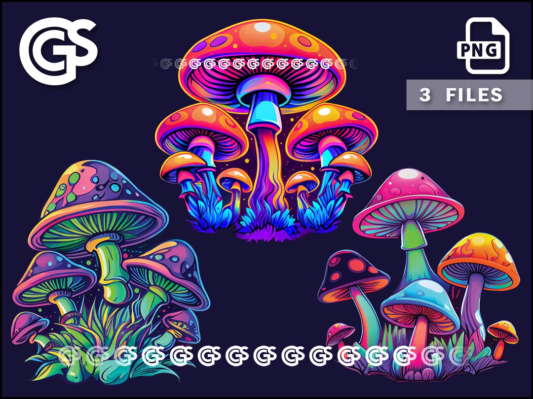 Psychedelic Mushrooms PNG Trippy Digital T-shirt Shrooms PNG ...