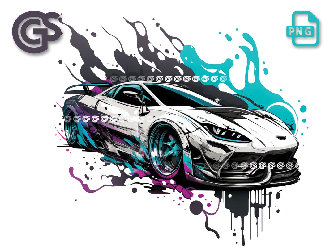 Cool Supercar PNG | Fast Cars Graphic T-shirt Digital File, Graffiti ...