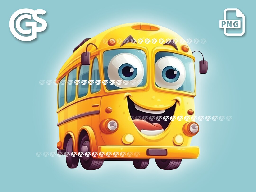 Cartoon Happy School Bus PNG | Kids Shirt Graphic, Back to School ...