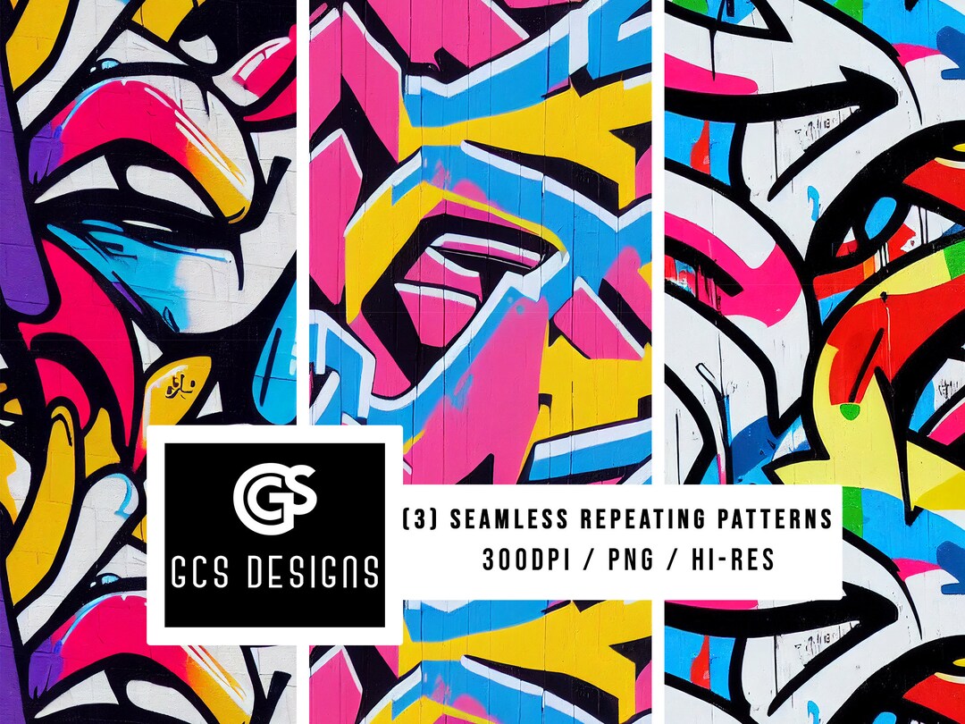 Digital Paper Graffiti Tagging - Seamless Pattern Repeating Design File ...