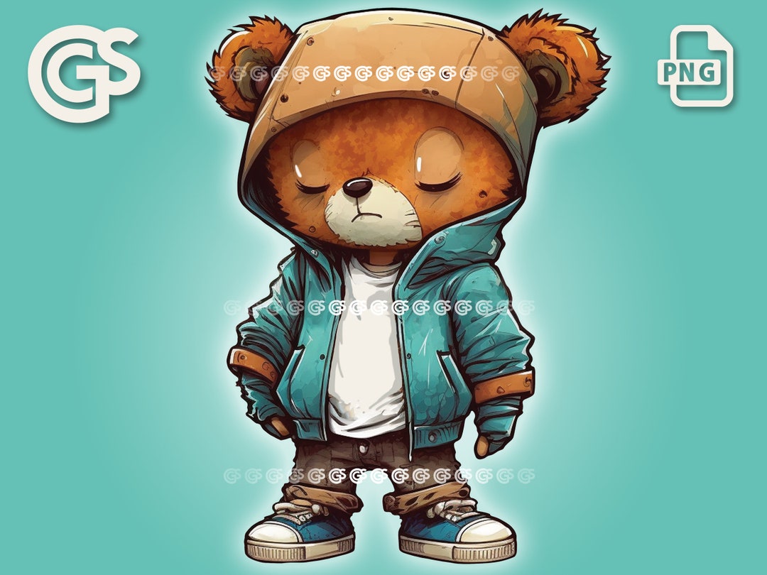 Smug Streetwear Teddy Bear PNG File - Digital T-shirt Bears PNG ...