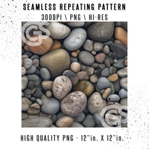 Seamless PNG River Rocks | Seamless Pattern Repeating Design File ...