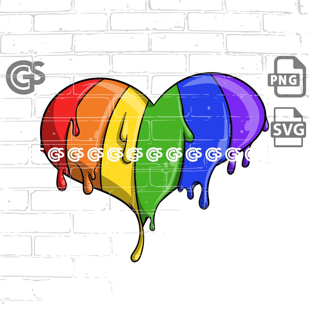 Dripping LGBTQ Heart - SVG PNG, Digital Download, Clip Art, Lgbt ...