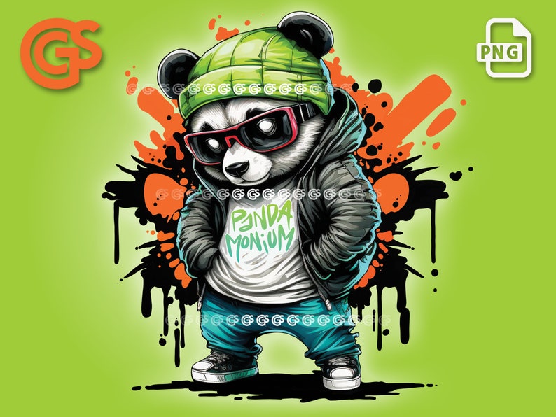 Drippn Graffiti Panda PNG Bear T-shirt Sticker Digital File - Etsy