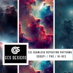 Seamless PNG Space Nebula - Seamless Repeating Design File, Sublimation ...