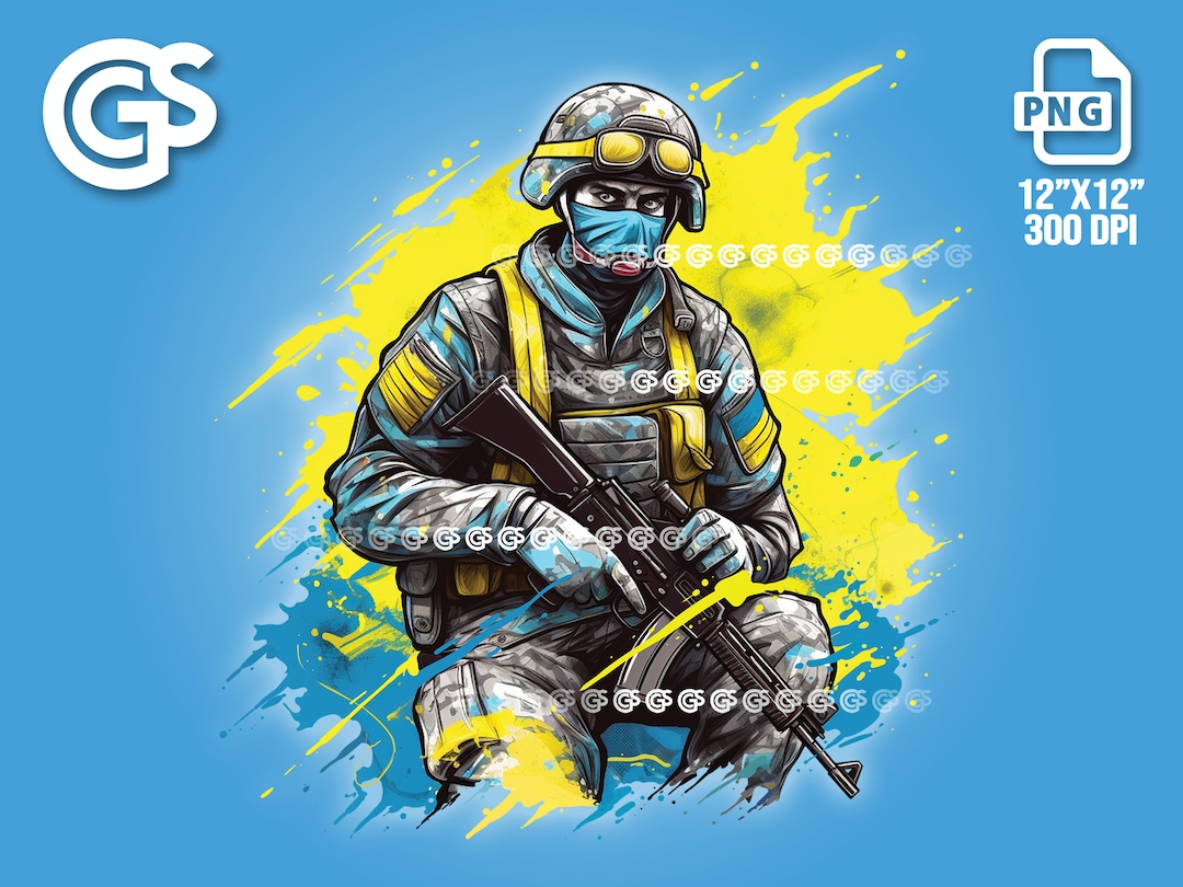 Ukrainian Soldier PNG | Slava Ukraine Tshirt Sticker Digital File, War ...