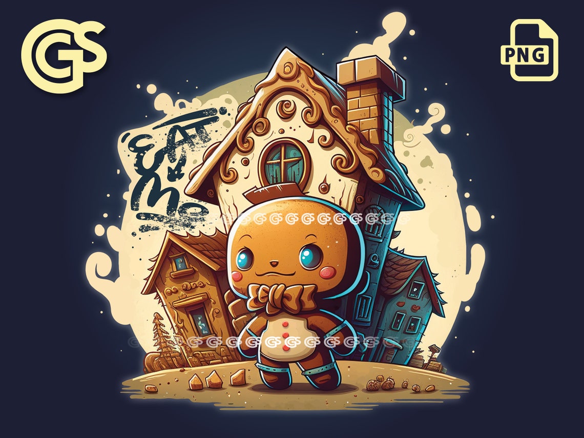 Gingerbread Man Eat Me PNG File Christmas Graphic Digital - Etsy