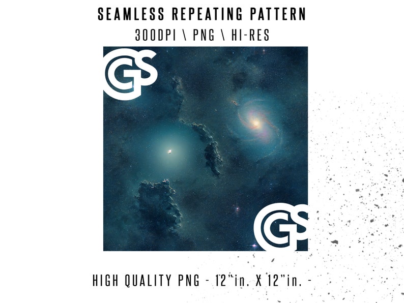 Seamless PNG Space Nebula - Seamless Repeating Design File, Sublimation ...