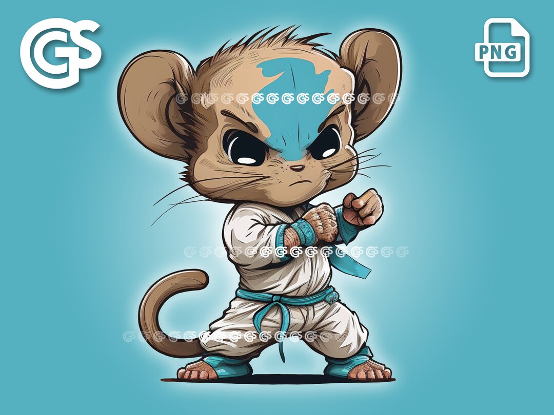 Karate Mouse PNG | Graphic T-shirt Digital File, Cute Mice Lover, Urban ...