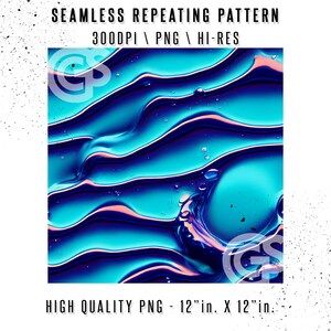 Seamless PNG Aquapunk | Seamless Pattern Repeating Design File, Digital ...