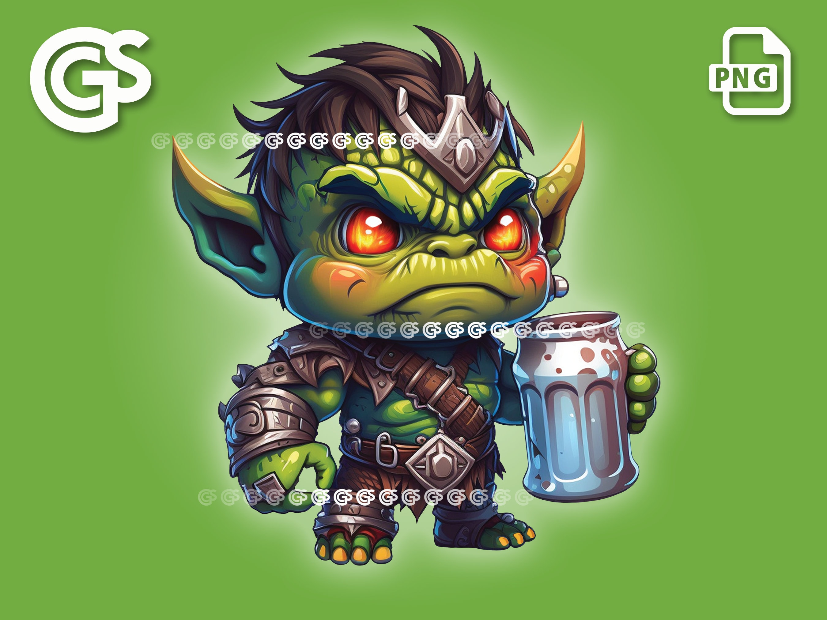 Chibi Drunken Orc PNG Barbarian T-shirt Sticker Digital - Etsy Australia