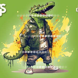 Streetwear Alligator Bundle (3) PNG | Gator Tshirt Sticker Digital File ...