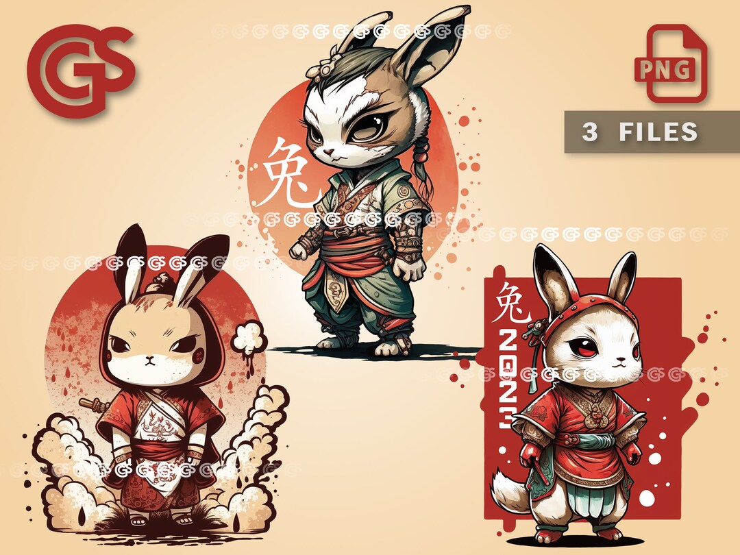 Year of the Rabbit Bundle | (3) PNG Files | 2023 Chinese Lunar New Year ...