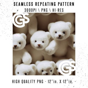 Seamless PNG Teddy Bears - Seamless Pattern Repeating Design File ...