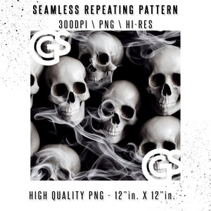 Digital Paper Goth Skulls - (3) Seamless Pattern Repeating Design File ...