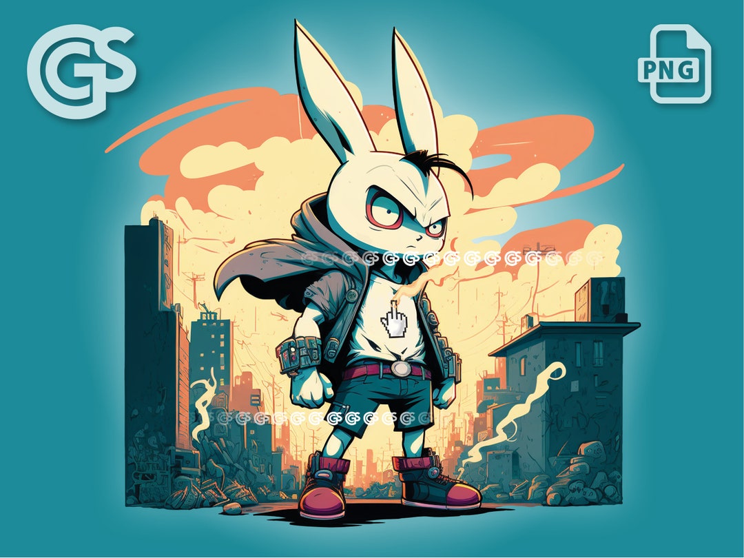 Graffiti Anime Rabbit - PNG File - Bunny Steampunk, T-shirt Digital ...