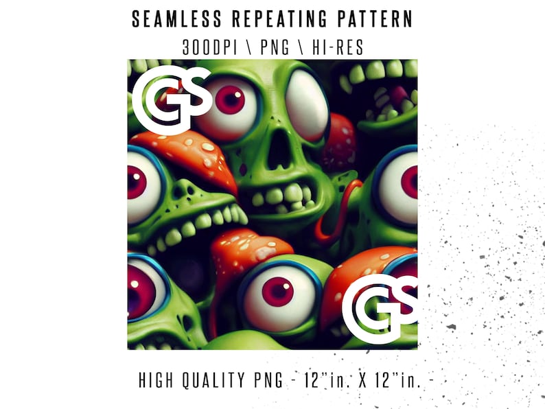 Seamless PNG Zombie Horde - Seamless Pattern Repeating Design File ...