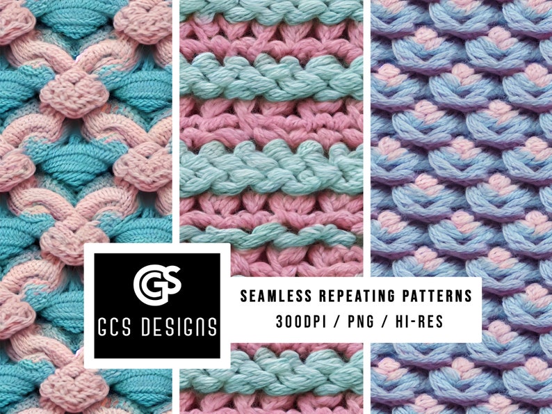 Seamless PNG Pastel Crochet Seamless Pattern Repeating - Etsy