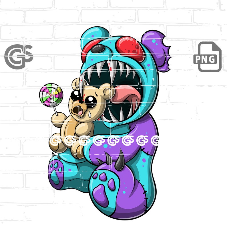 Scare Bear Version 3 SVG PNG Graphic T-shirt Design - Etsy Canada