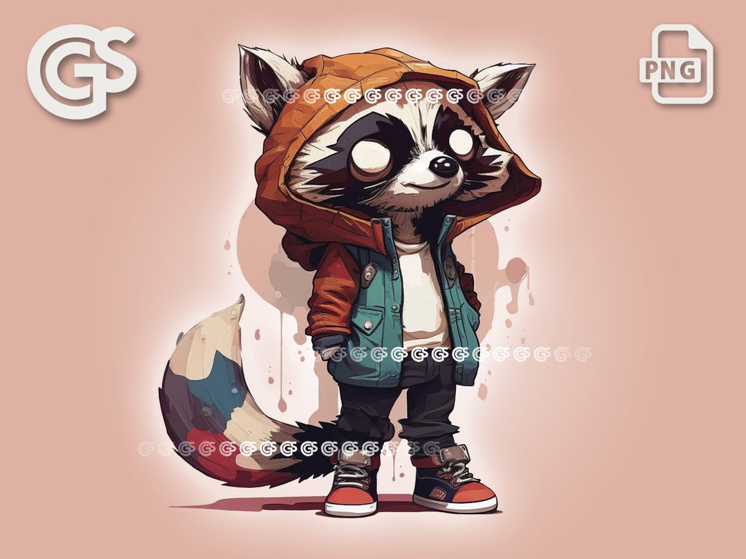 Chill Streetwear Raccoon PNG | Graphic T-shirt Digital File, Coon Lover ...