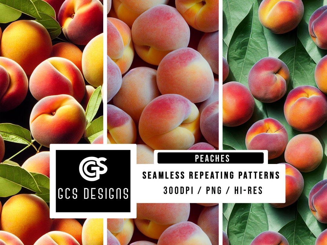 Seamless PNG Peaches Fruit - Seamless Pattern Repeating Design File ...