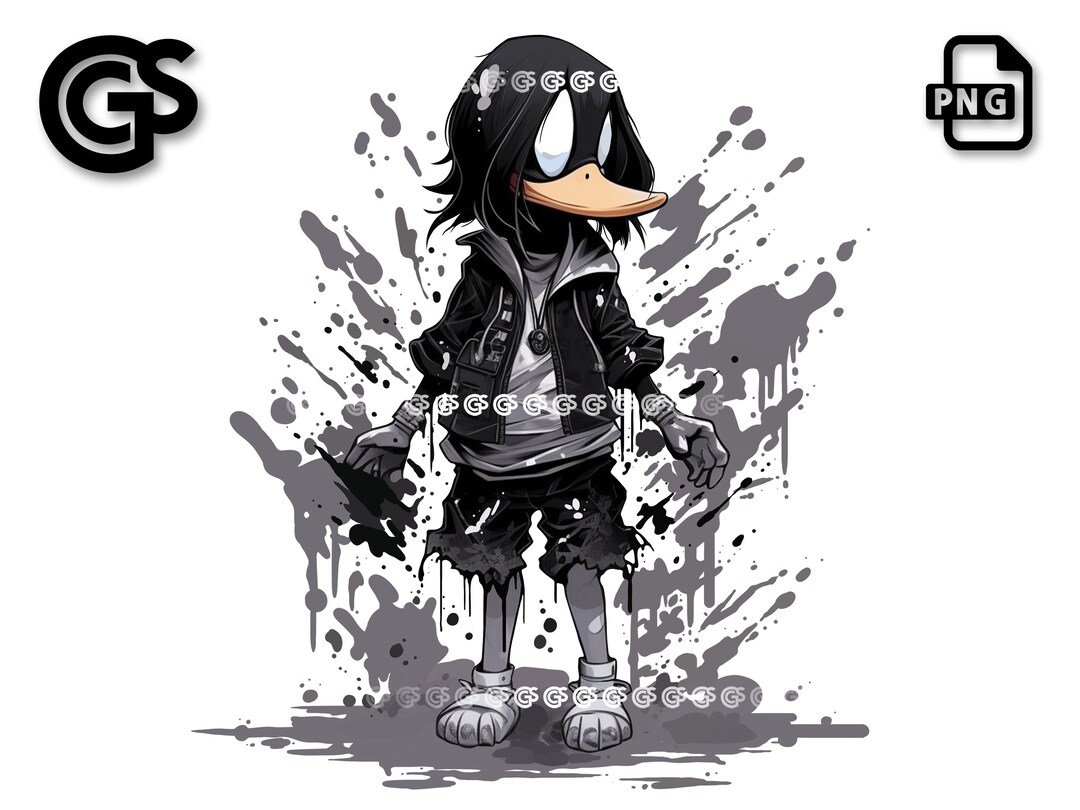 Dark Aesthetic Duck PNG | Goth Graphic Tshirt Digital Design, Graffiti ...