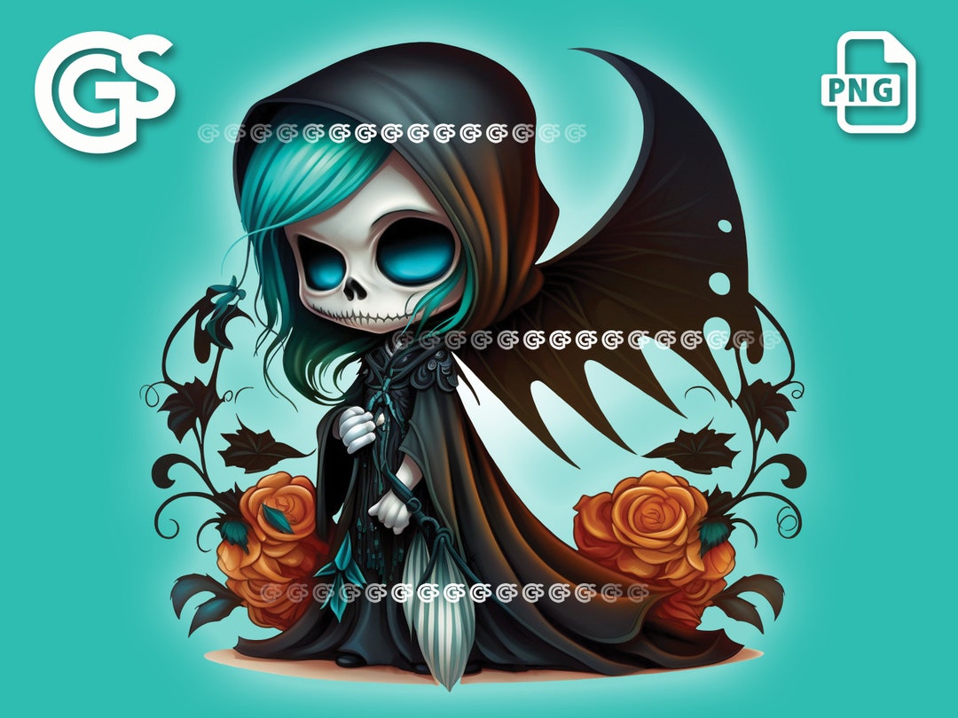 Lady Grim Reaper PNG | Goth T-shirt Sticker Digital File, Mistress ...