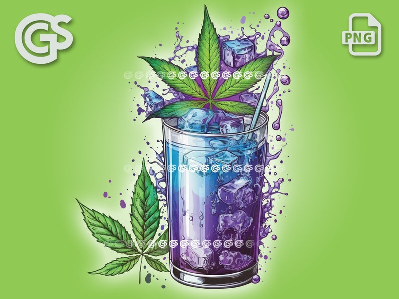 Dirty Sprite Weed Leaf PNG File Digital T-shirt Cannabis - Etsy