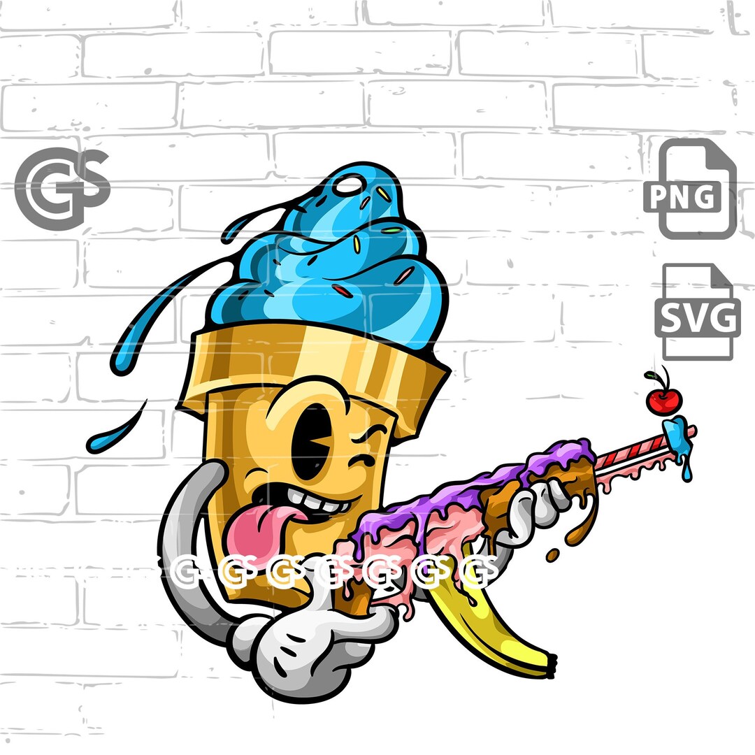 Ice Cream Gangsta V2 - SVG PNG, Graphic T-shirt Digital Design, Urban ...