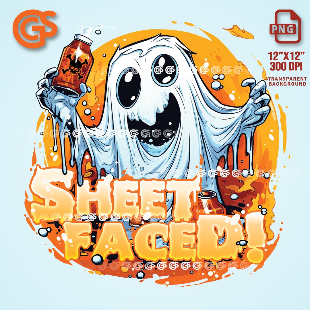 Sheet Faced Ghost PNG | Halloween Boo, Graphic Tshirt Digital File ...