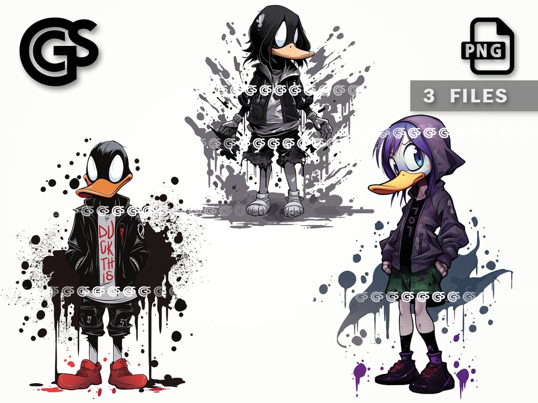 Dark Duck Bundle (3) PNG | Gothic Graphic Tshirt Digital Design ...