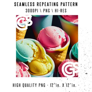 Seamless PNG Colorful Ice Cream - Seamless Pattern Repeating Design ...
