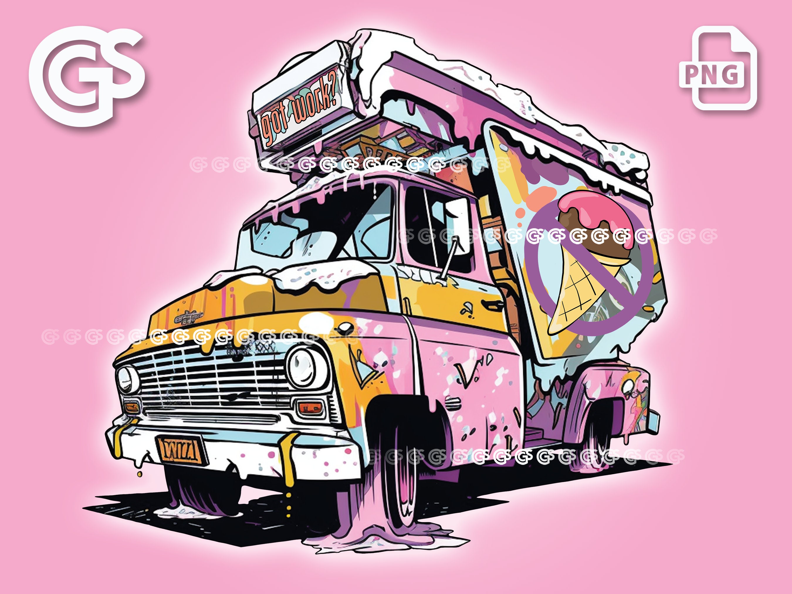 Cartoon Ice Cream Van
