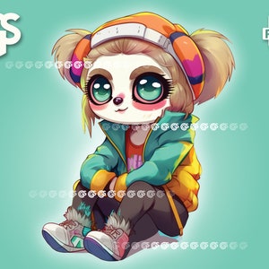 Cute Sloth Girl PNG | Graphic T-shirt Digital File, Sloth Lover, Urban ...