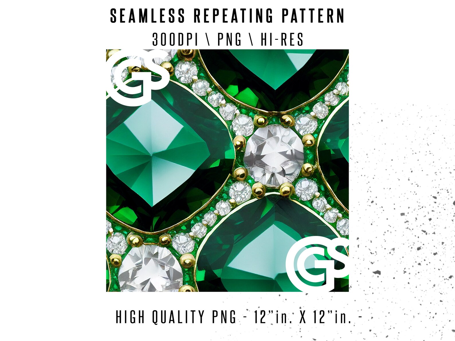 Seamless PNG Emeralds and Diamonds Seamless Pattern - Etsy