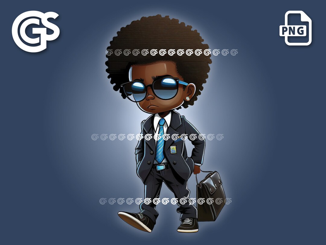 Businessman Black Boy - PNG Afro African American King, Tshirt Design ...