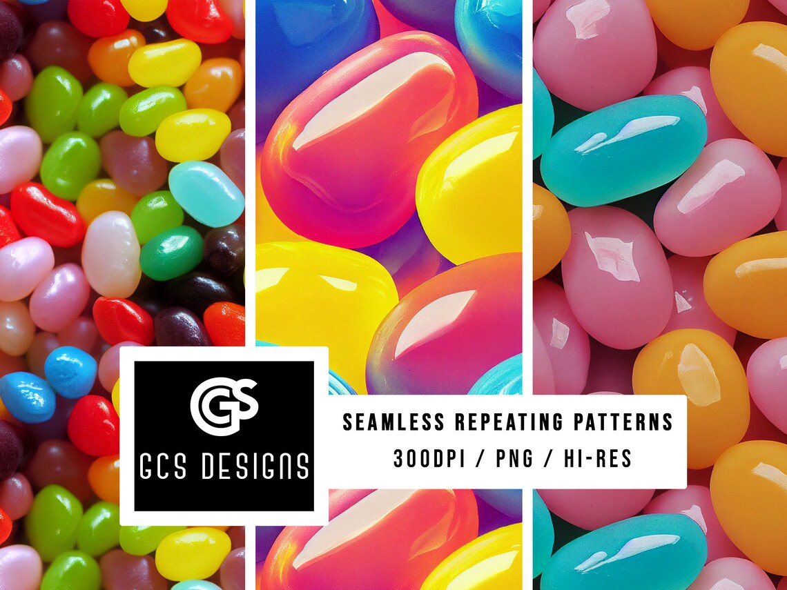 Seamless PNG Jelly Beans Candy Seamless Pattern Repeating - Etsy