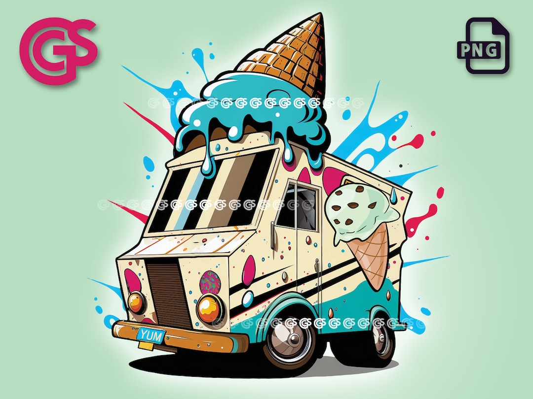 Graffiti Ice Cream Truck PNG File | Popsicle T-shirt Digital, Graffiti ...