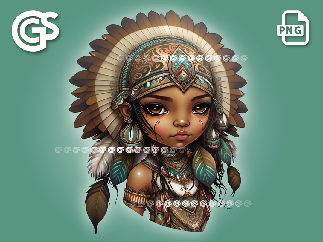 Proud Native American Girl PNG | Tribal Girl Tshirt Sticker Digital ...