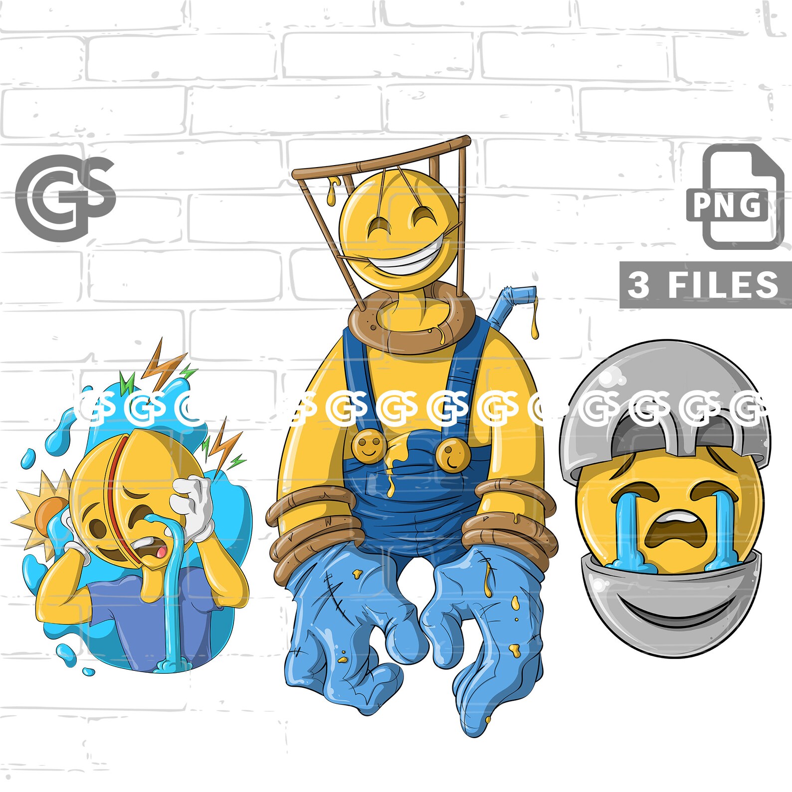 Emotional Damage Bundle 3 PNG Emoji Smiling Crying - Etsy
