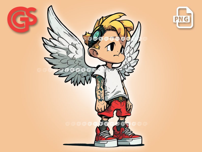 Cool Angels Bundle (3) PNG | Angel T-shirt Sticker Digital File, Angel ...