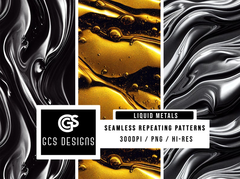 Seamless PNG Liquid Metal Seamless Pattern Repeating Design - Etsy