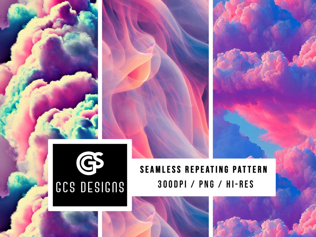 Digital Paper Pastel Clouds - Seamless Pattern Repeating Design File ...
