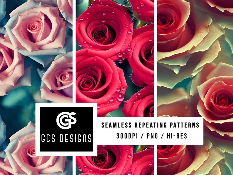 Seamless PNG Beautiful Roses Seamless Pattern Repeating - Etsy